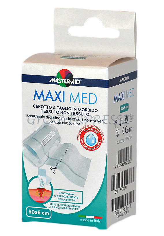 MASTER-AID MAXI MED Vágható fertőtlenítős sebtapasz 50 x 6 c